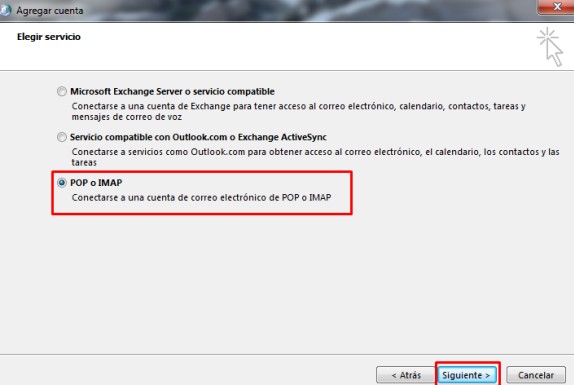 Configuración Office365 IMAP - Mesa de Ayuda 7500