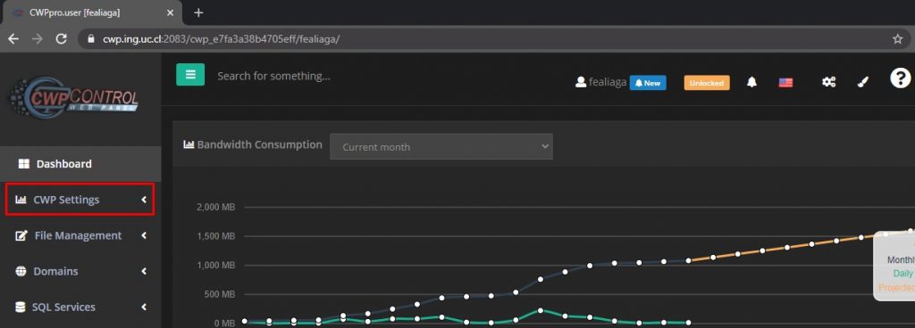 Panel de control web – Mesa de Ayuda 7500