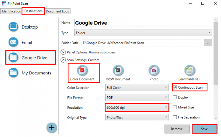 PinPoint Scan – Mesa de Ayuda 7500