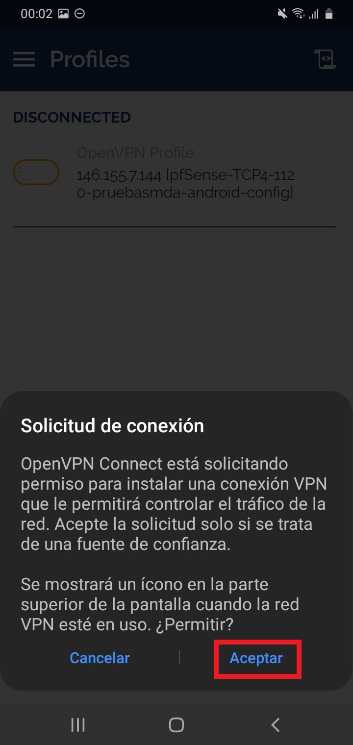 VPN (Virtual Private Network) - Mesa de Ayuda 7500