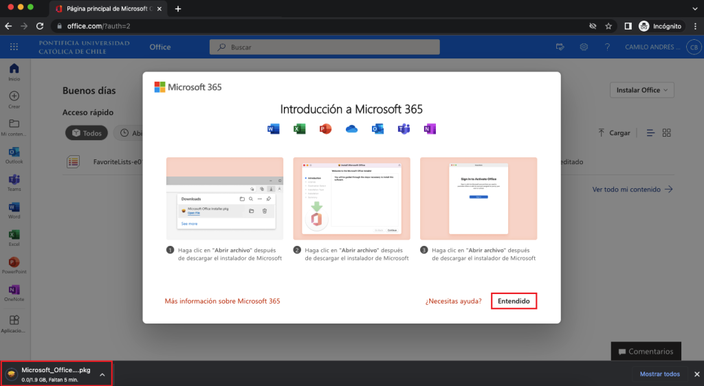 Instalación Microsoft Office 365 – Mesa de Ayuda 7500