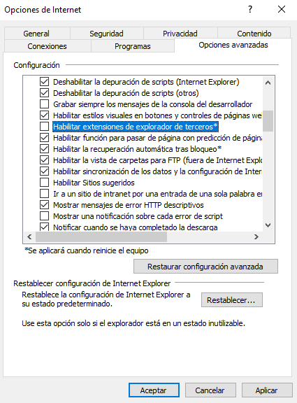 Internet Explorer – Mesa de Ayuda 7500